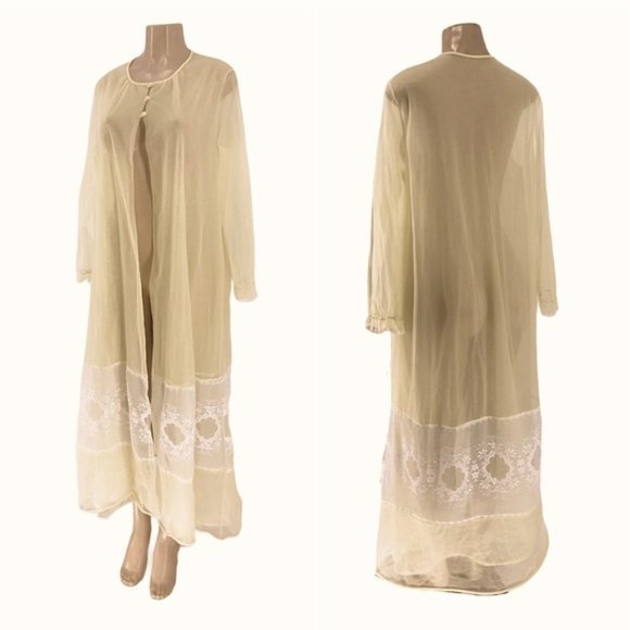 Vintage | Intimates & Sleepwear | 95s Vintage Pastel Yellow Sheer Lace ...